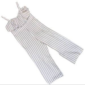 Zara | Pants & Jumpsuits | Zara Trf Collection Tan White Striped Jumper ...